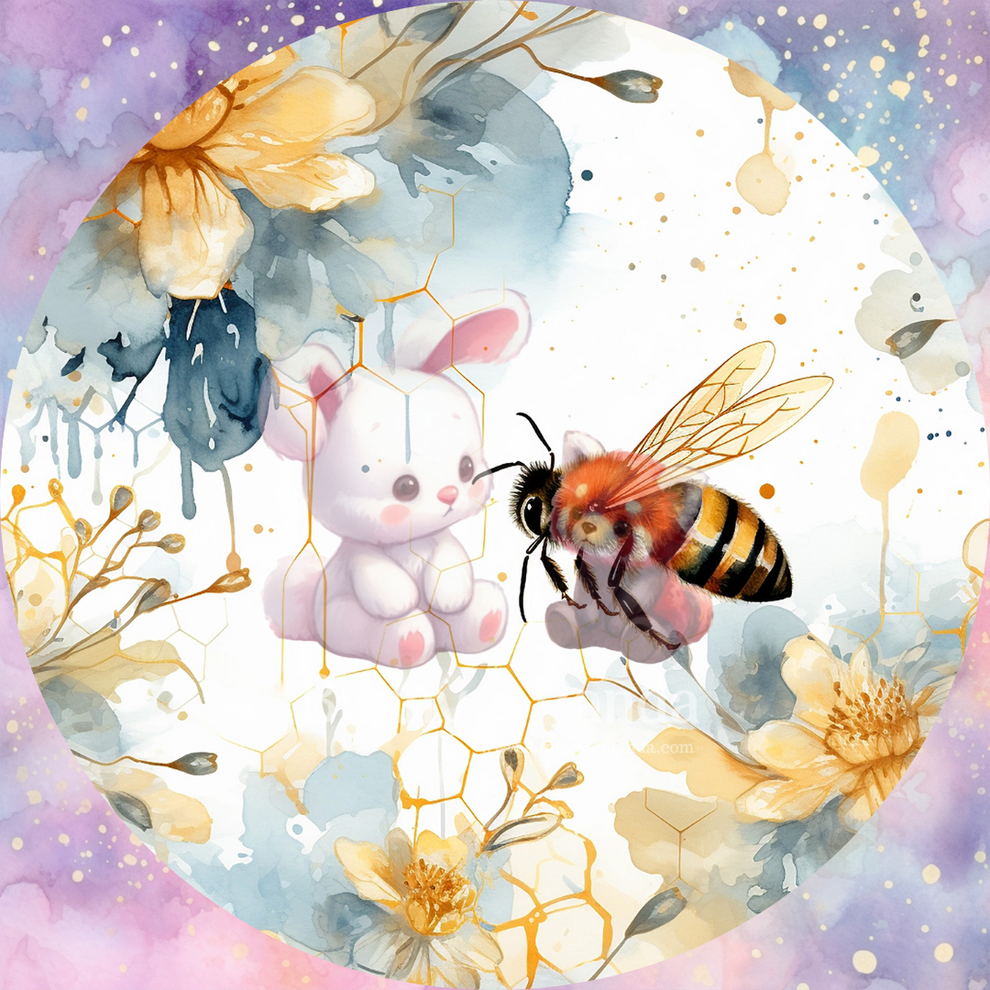 R9 Bees 01 - WOVEN & CANVAS – Bunny & Panda Fabric